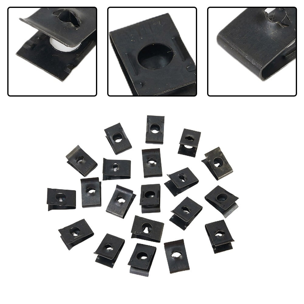 BAGUER 20x Metal U-Type Clips for Car Bumper Fender Trim Panel Fastener ...