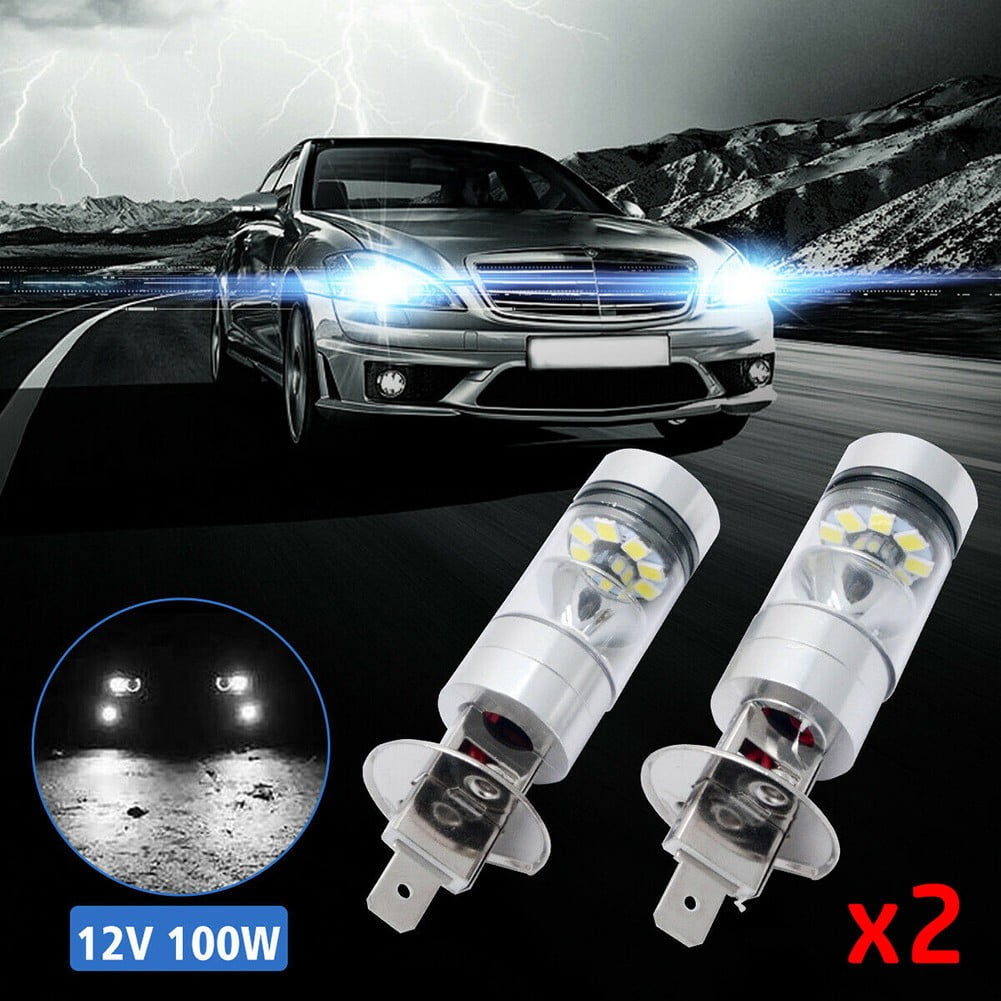 BAGUER 2X H1 100W Car Led Headlight Bulbs Fog Lights Super Bright White ...