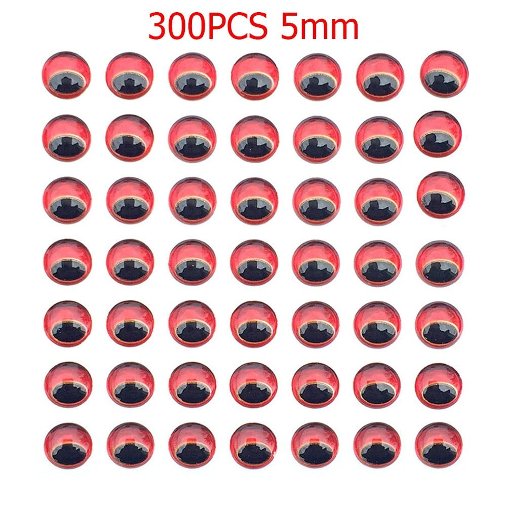 BAGUER 300pcs 3/4/5/6mm 3D Black Simulation Fish Eyes Soft Molded Eyes ...