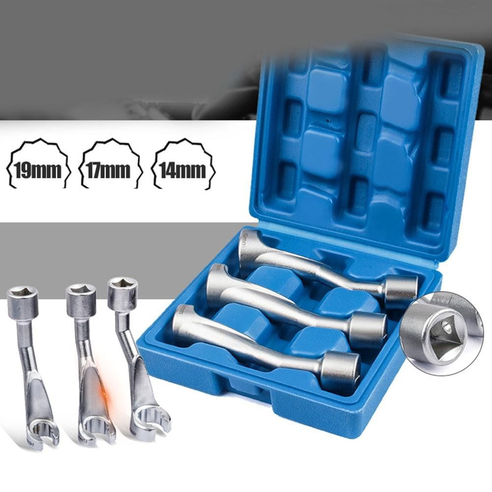 BAGUER 3pc 1/2" Drive Fuel injector Line injection Socket Set tool 14mm ...