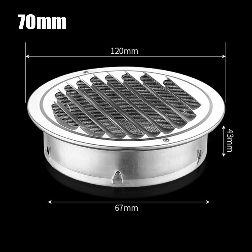 BAGUER 75-200mm Stainless Steel Round Air Vent Extract Valve Grille ...
