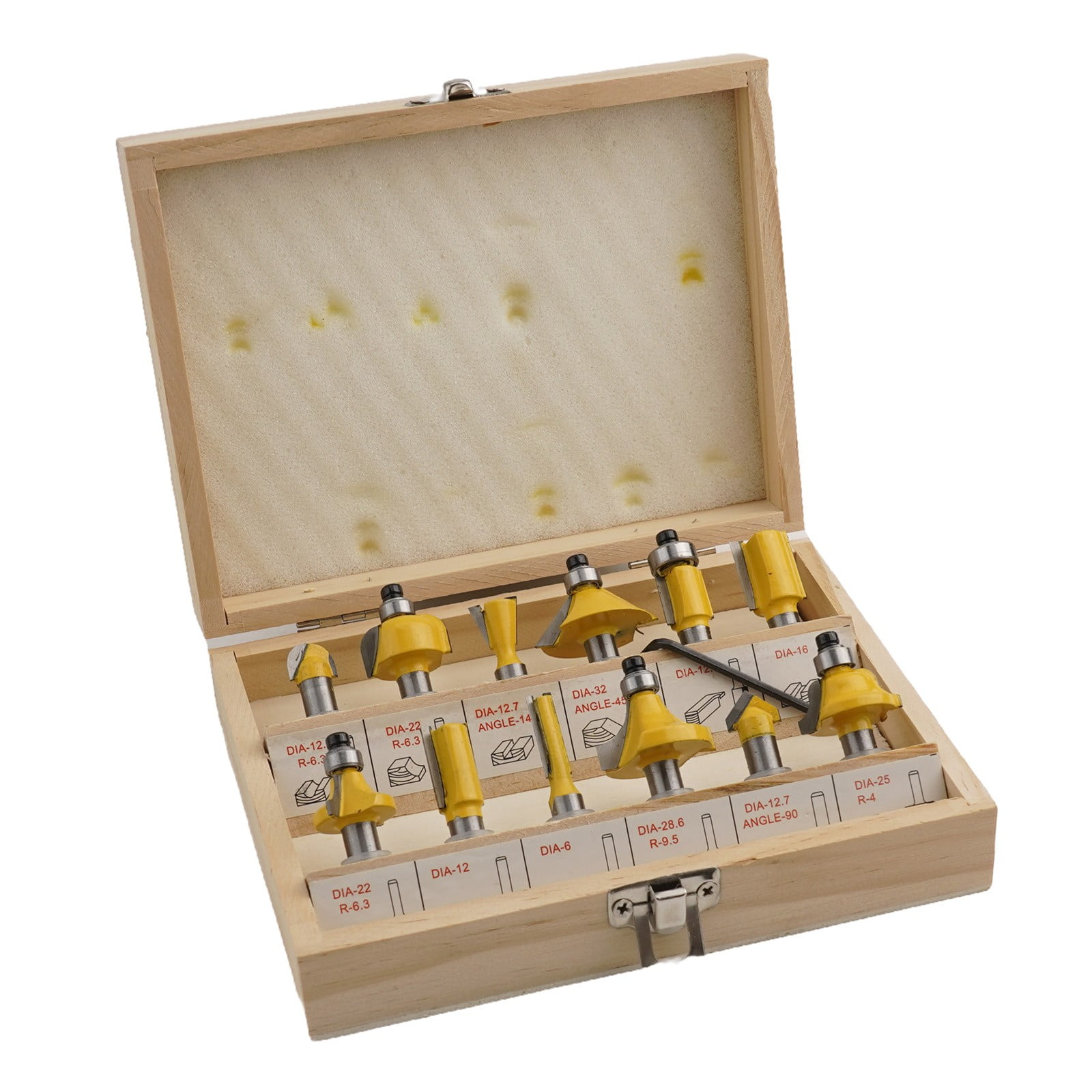 BAGUER 8mm Handle Yellow Woodworking Milling Cutter Set Engraving ...