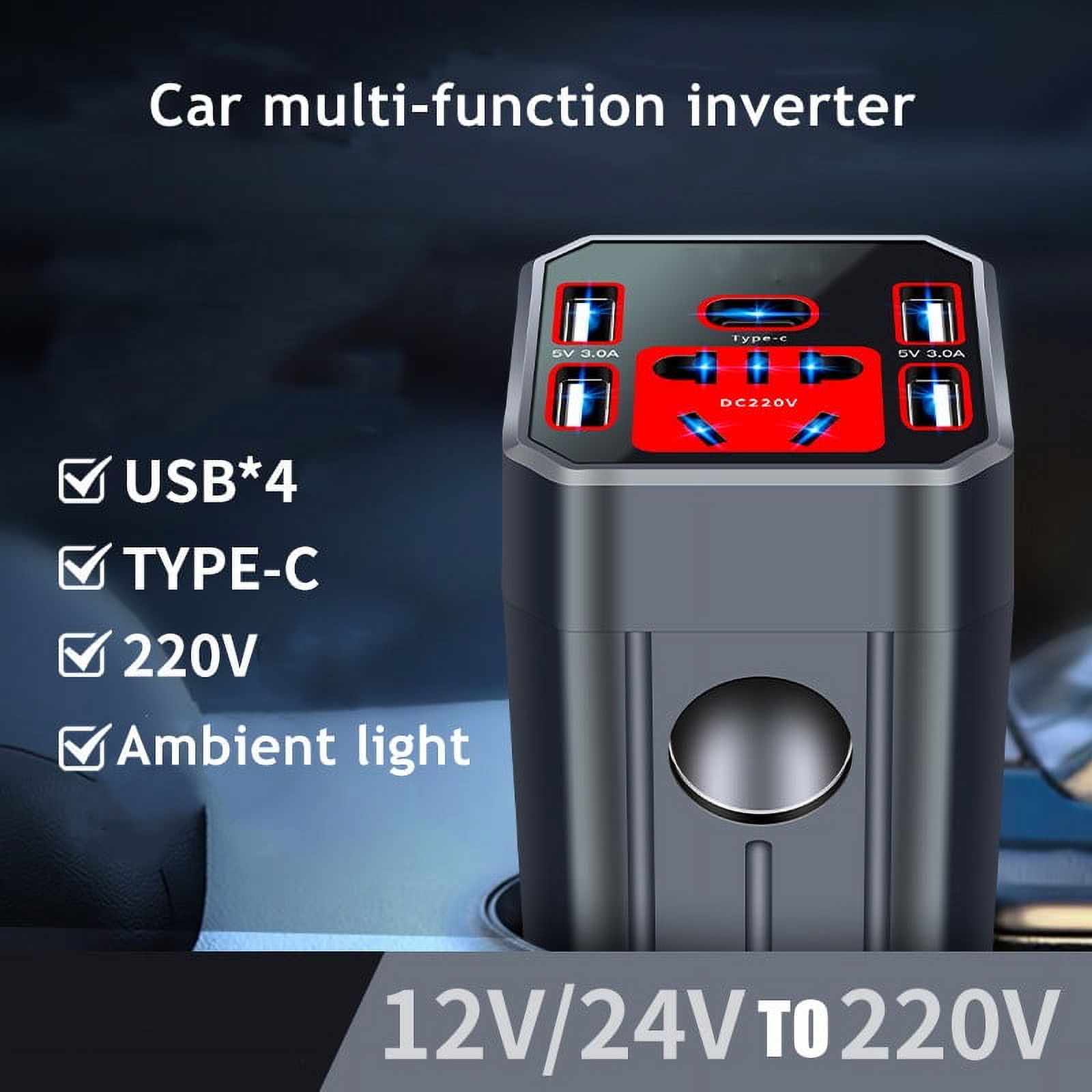BAGUER Car Power Inverter 12V to 110V Car Outlet Adapter 12V ...
