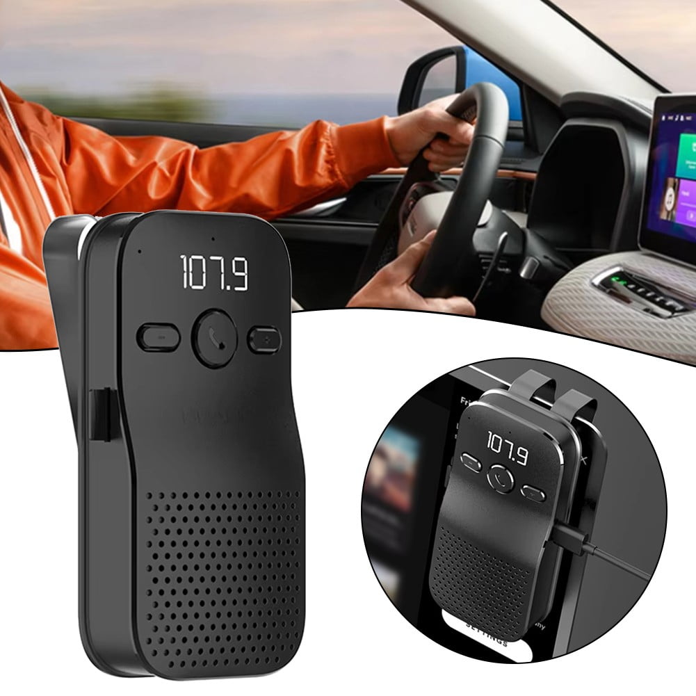 BAGUER Car Speaker Handsfree Sun Visor Clip Wireless Audio Receiver ...