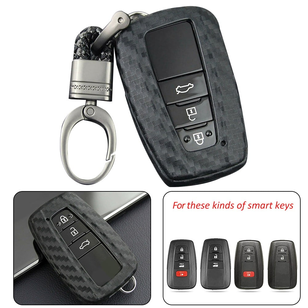 BAGUER Carbon Fiber Car Key Fob Cover Case Shell for Toyota Camry 2018 ...