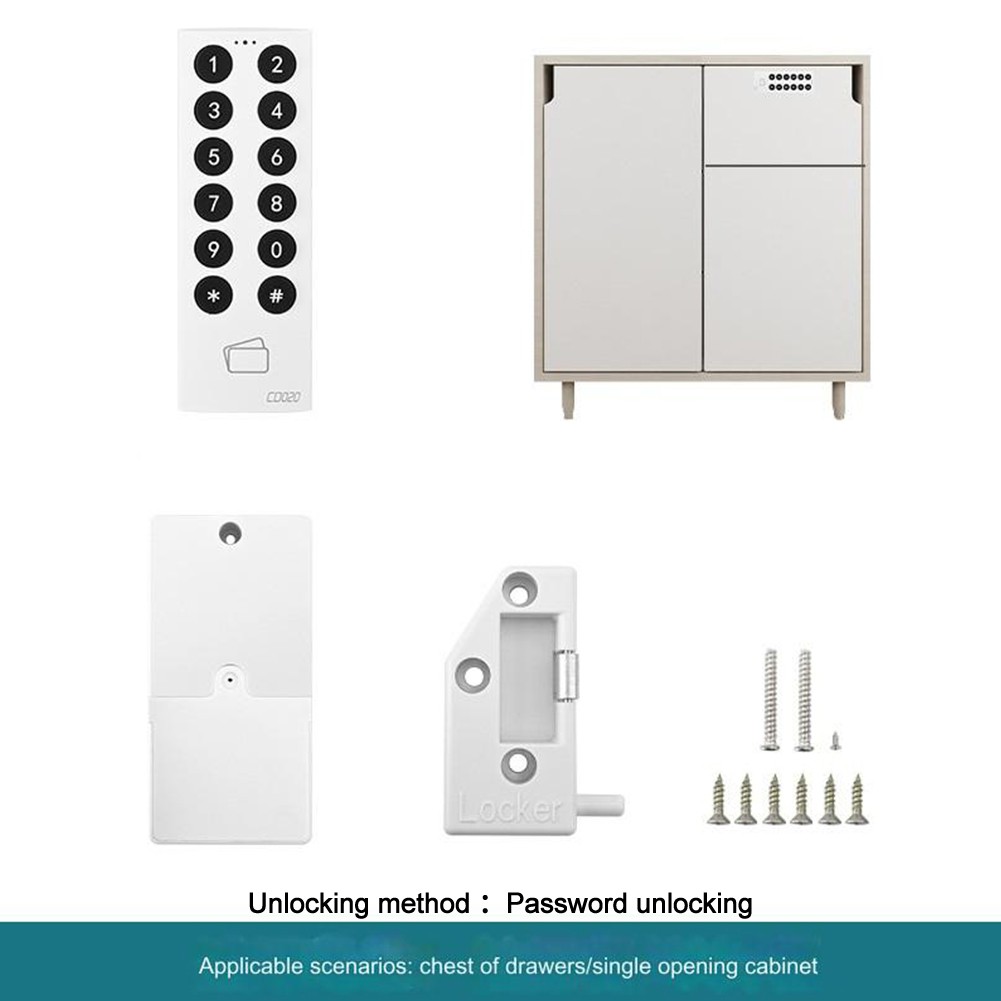 BAGUER Drawer Lockpassword/Card Sensing Cabinet Drawer Lock for Single ...