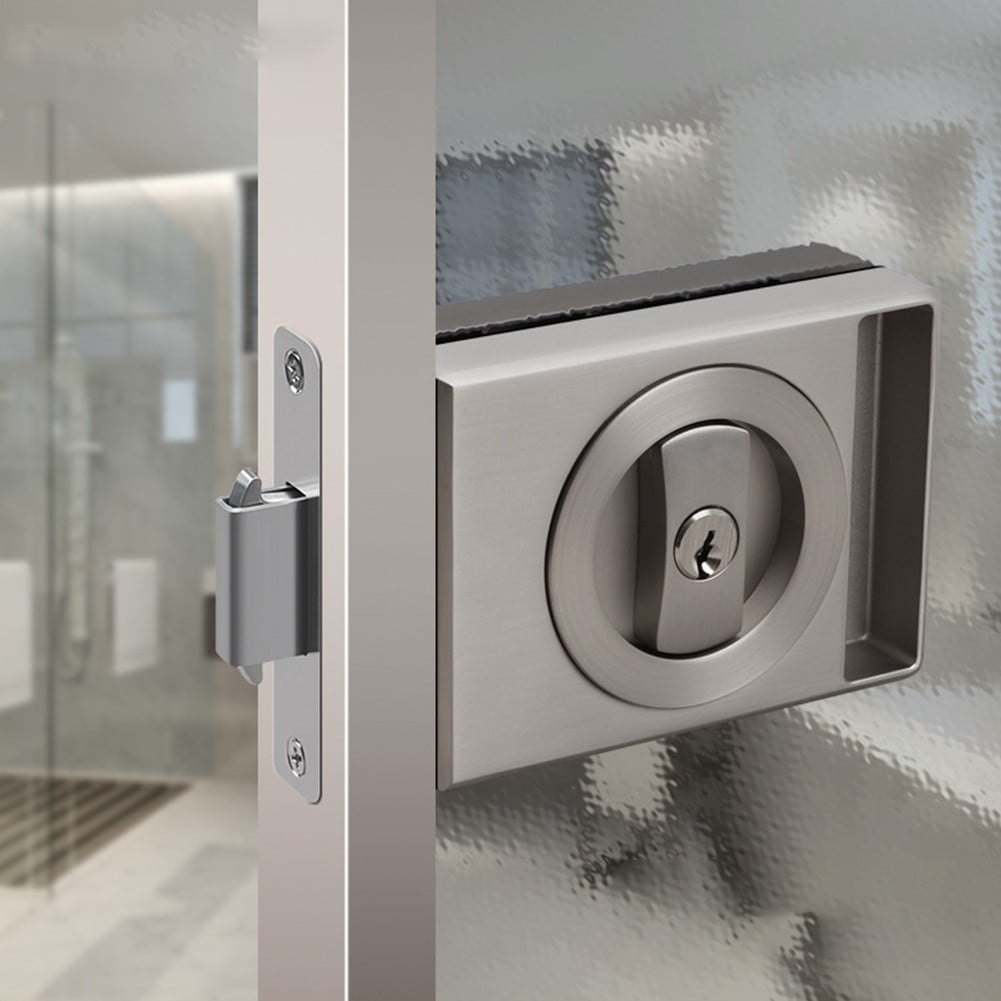 BAGUER Kitchen and Bathroom Zinc Alloy Glass Sliding Door Lock Can Be ...
