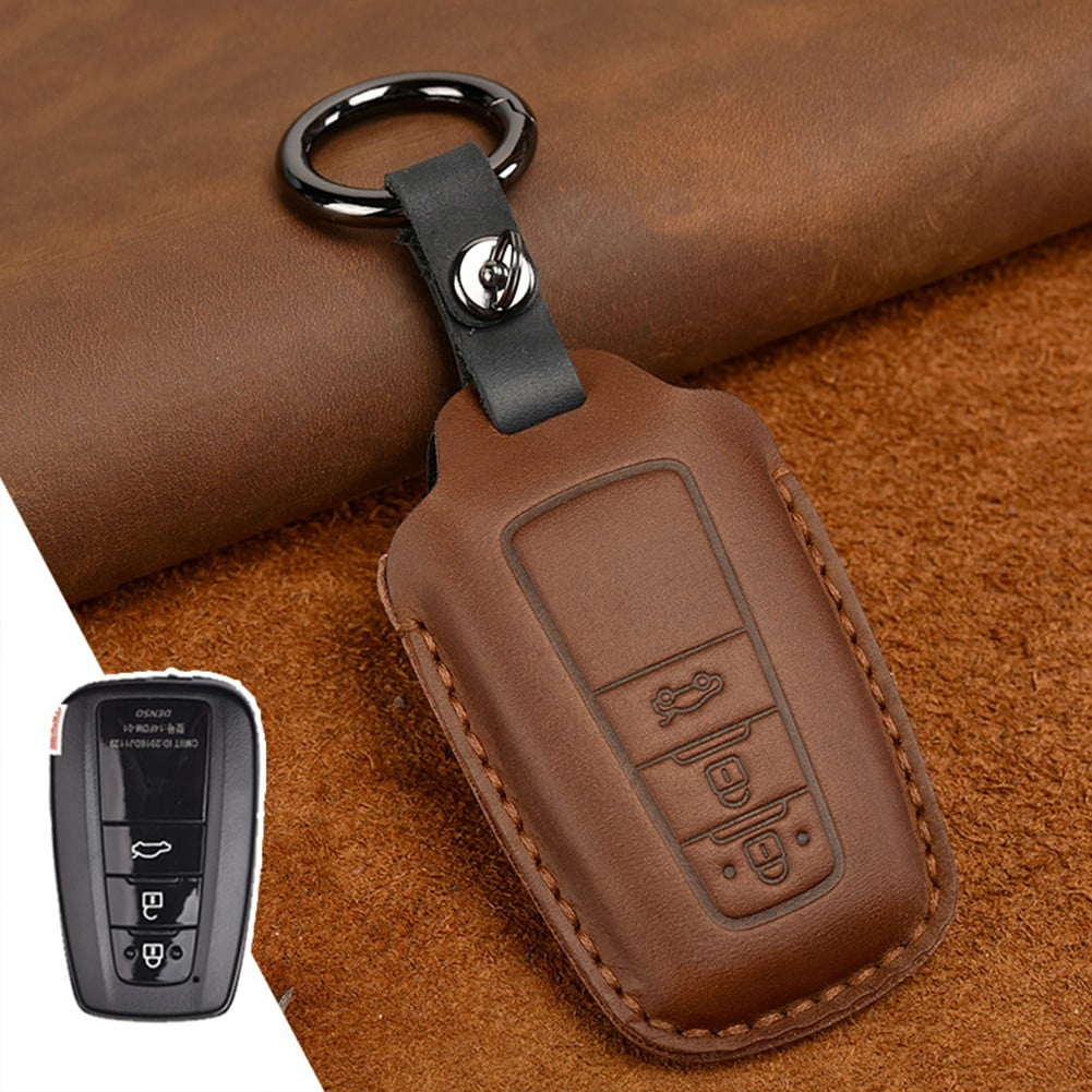 BAGUER Leather Remote Car Key Fob Case Cover for Toyota for Corolla for ...