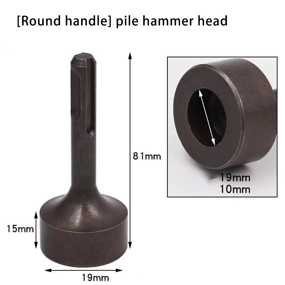 BAGUER Pile Hammer Heads Edge Hammer for Impact Drill for Electric and Pneumatic Tools Round ...