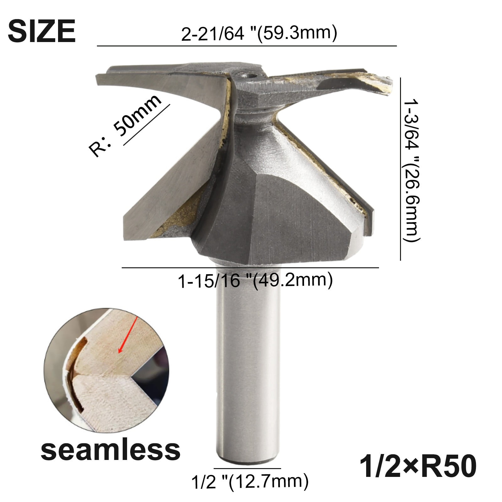 BAGUER R50 Router Bit 1/2-Inch Shank Router Bit Flexible Board Bending ...