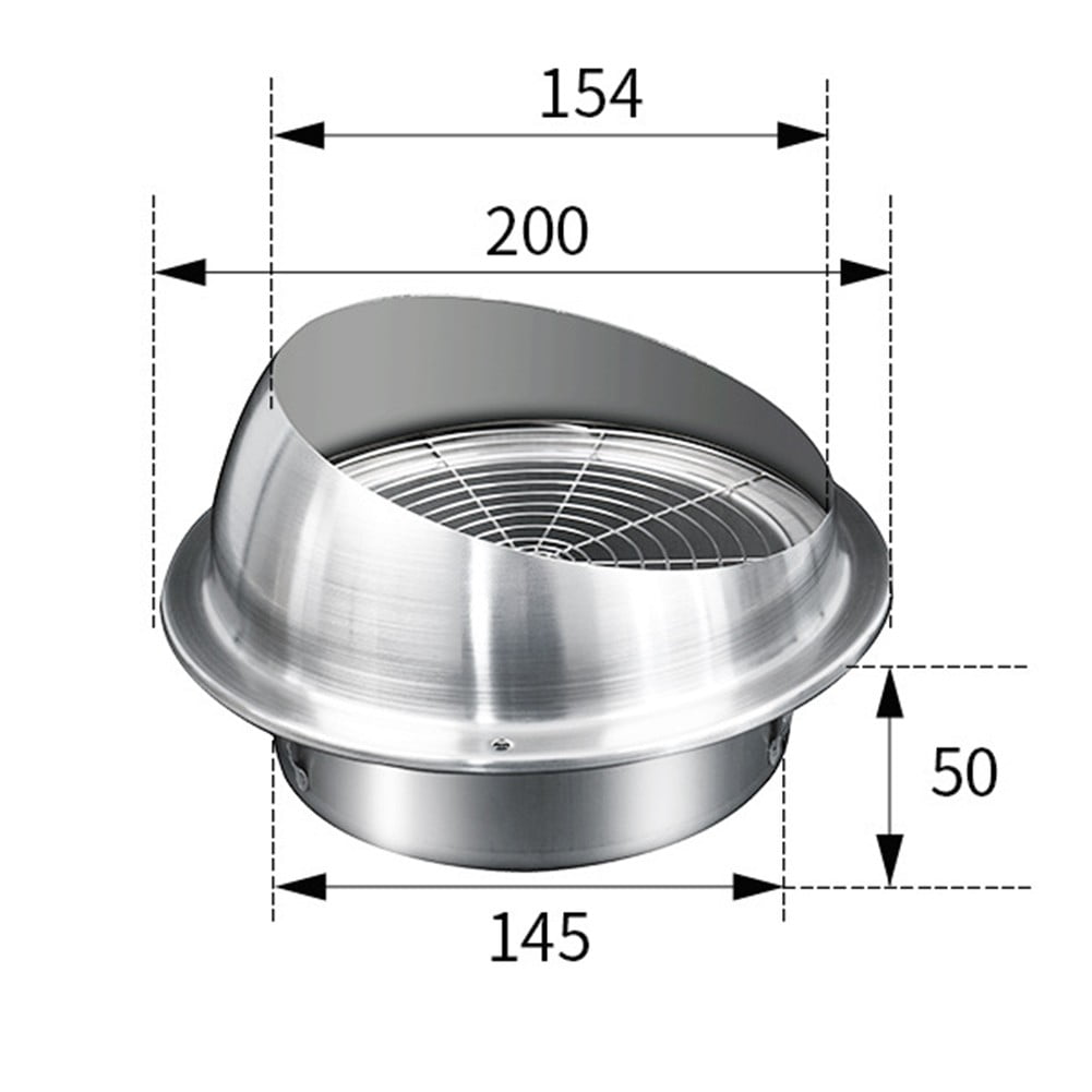 BAGUER Stainless Steel Wall Ceiling Air Vent Ducting Ventilation ...