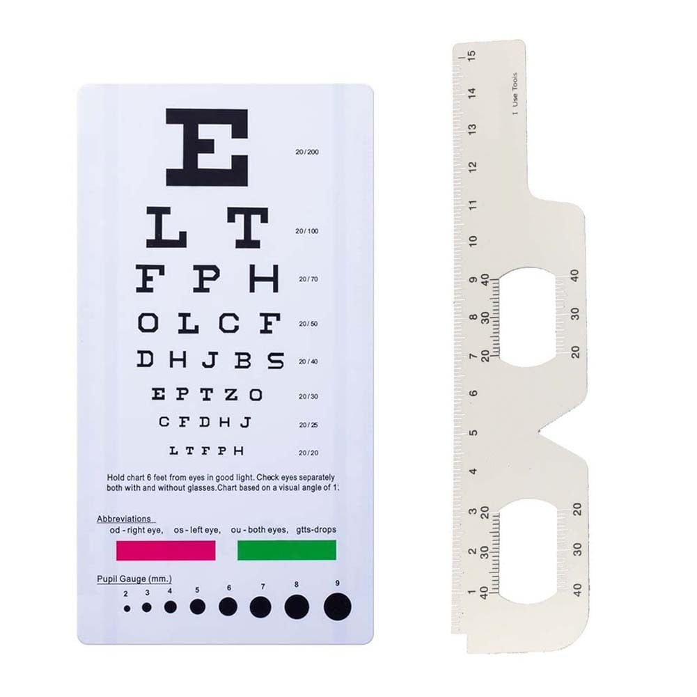BAGUER Vision Test and Pd Measurement Tools Eye Chart/Pd Ruler/Eye Mask ...