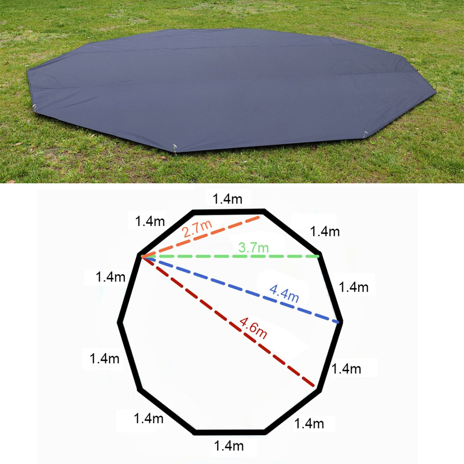 BAGUER Waterproof Pyramid Awnings Shelter & Ground Sheet for Camping ...