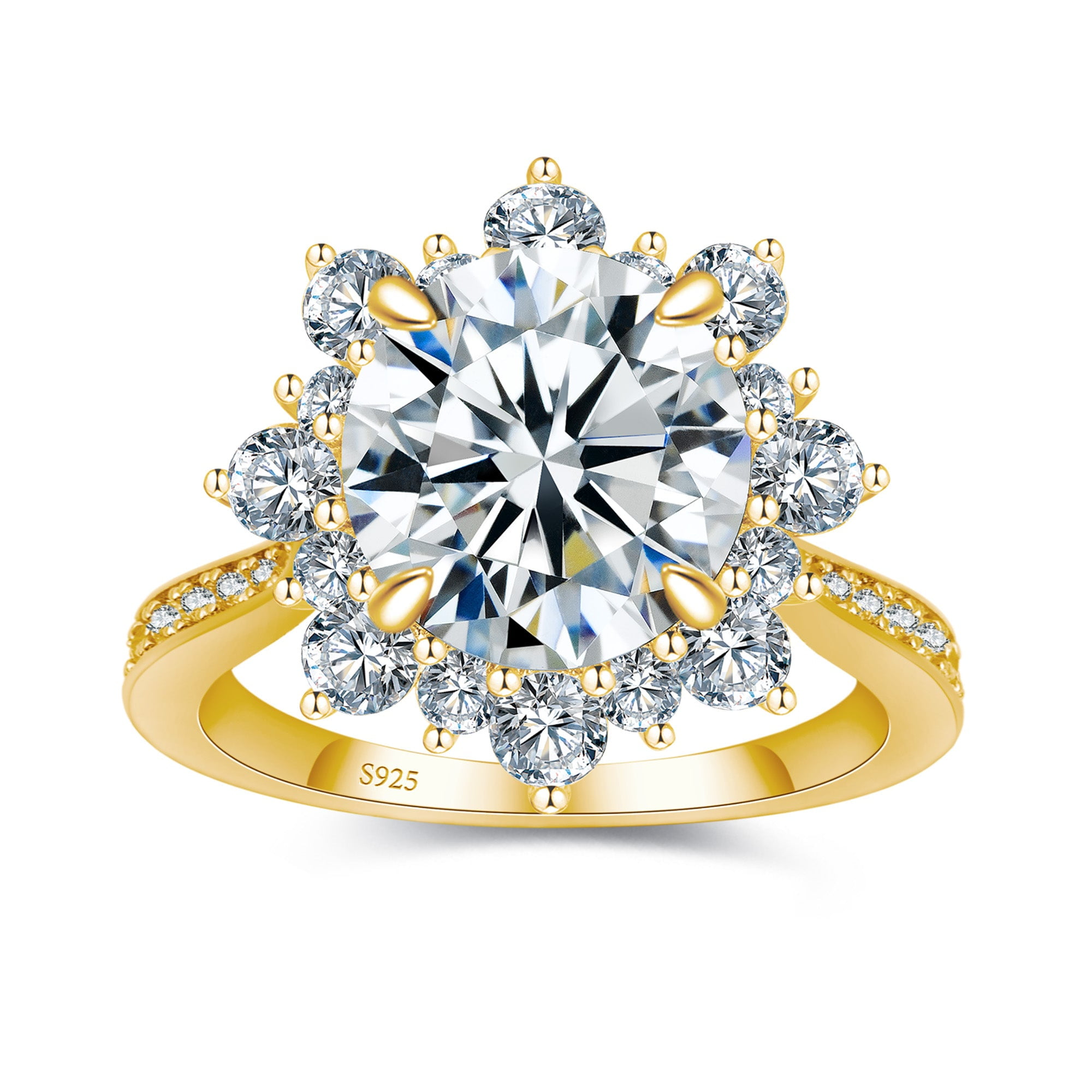 BAGUTTA PAVONE 1.5CT Flower Moissanite Engagement Rings for Women ...