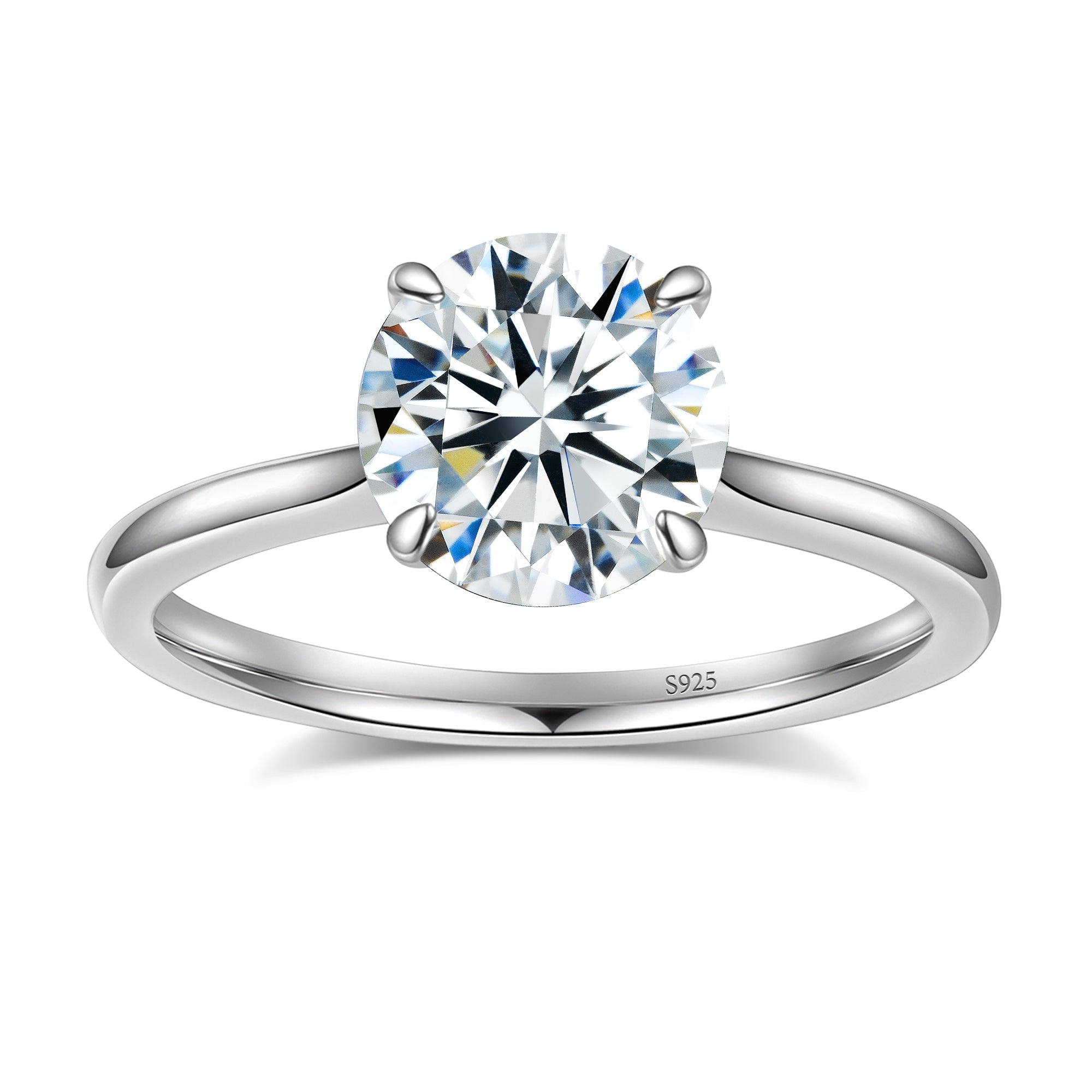 Aurora&Fiori 1CT Moissanite Engagement Rings for Women,D color VVS1 18K White Gold Plated S925 ...