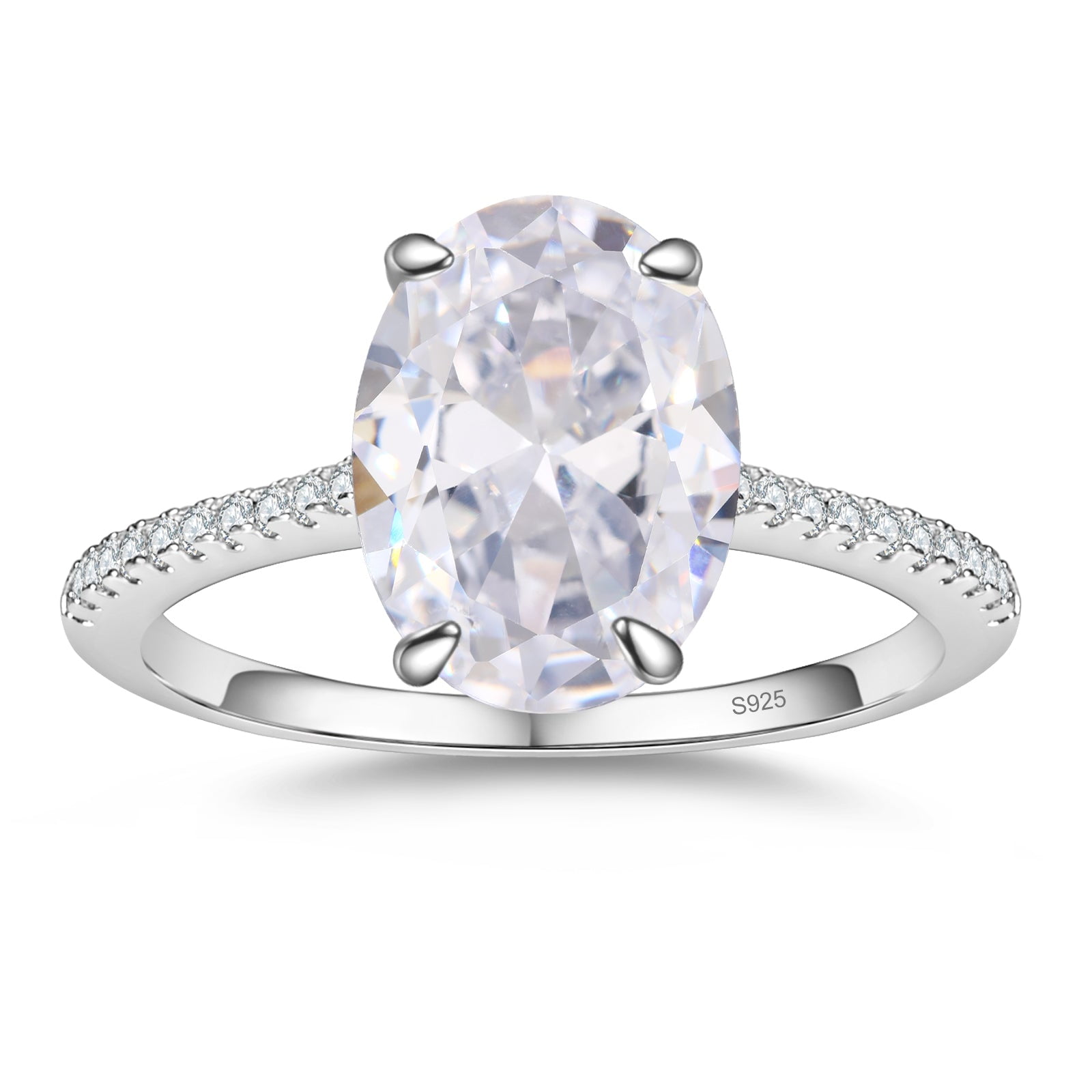 BAGUTTA PAVONE 2CT CZ Oval Cut Engagement Rings for Women,Women’s 925 ...