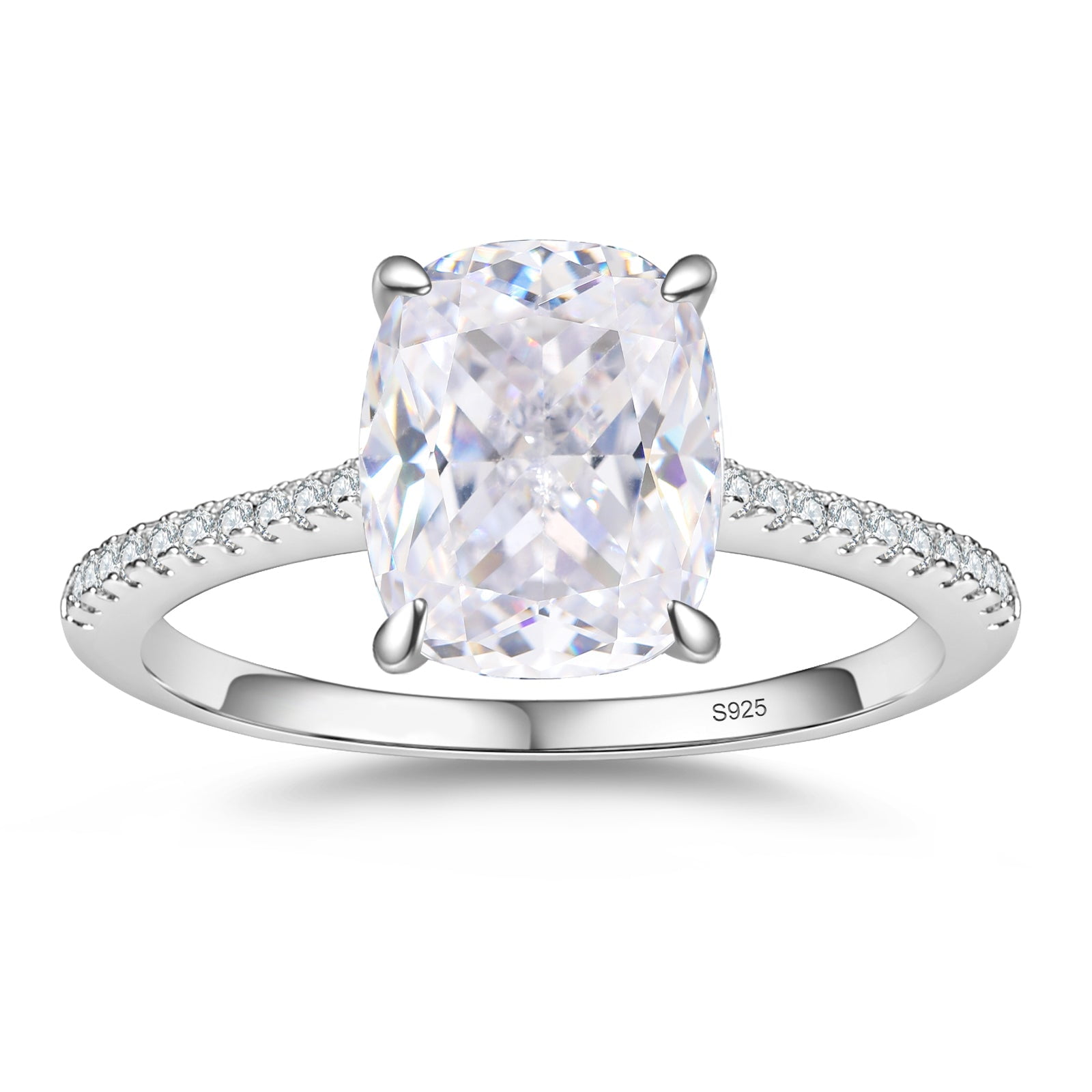 BAGUTTA PAVONE 2CT CZ Radiant Cut Engagement Rings for Women,Women’s 925 Sterling Silver ...