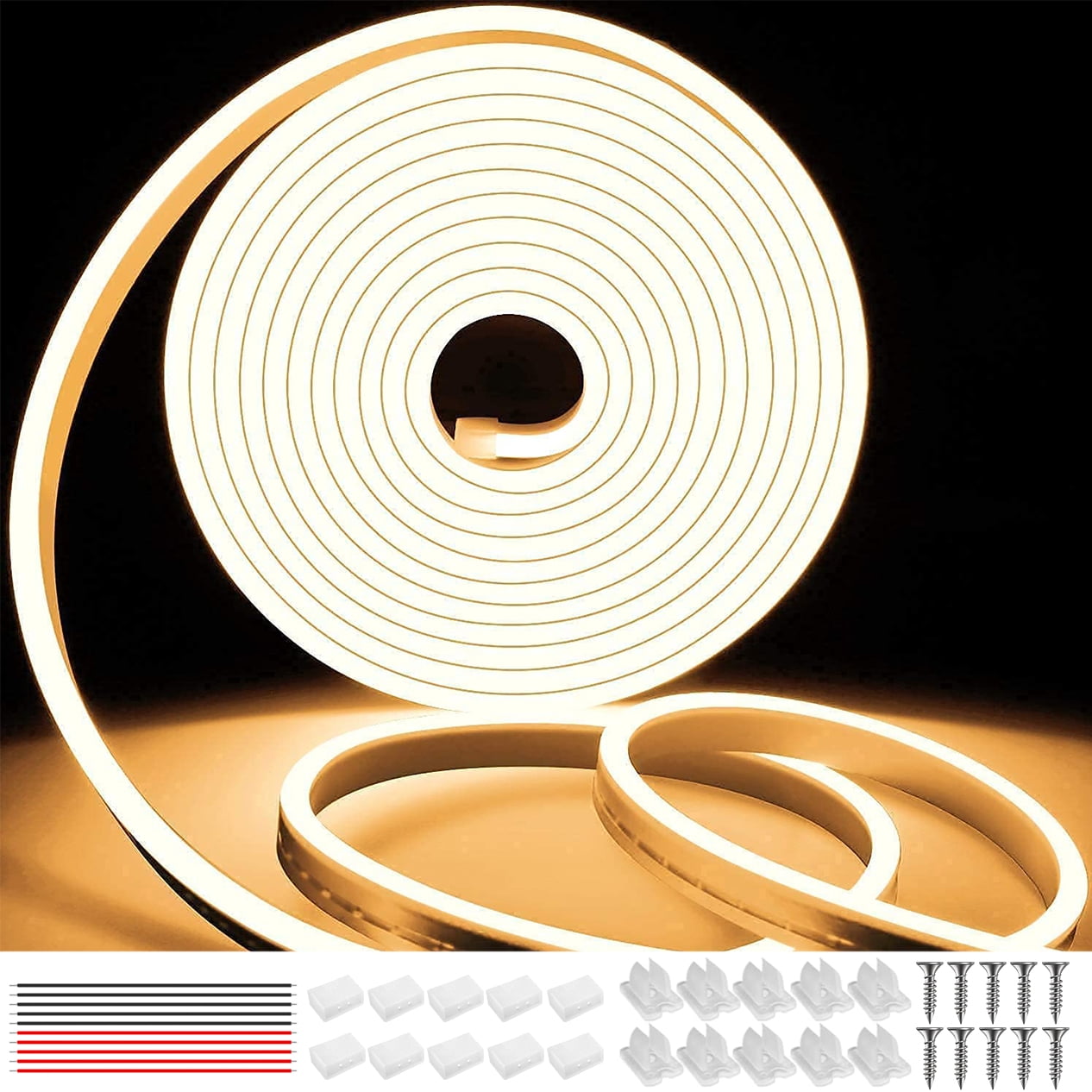 BAGZY LED Neon Strip Light, 16.4ft, Waterproof, 600 LEDs, 12V, Indoor ...