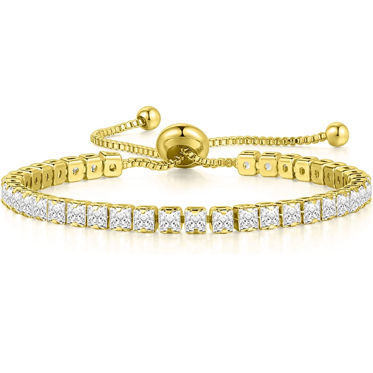 Bagzy Tennis Bracelets 18k Gold Plated Diamond Aaa Cubic Zirconia
