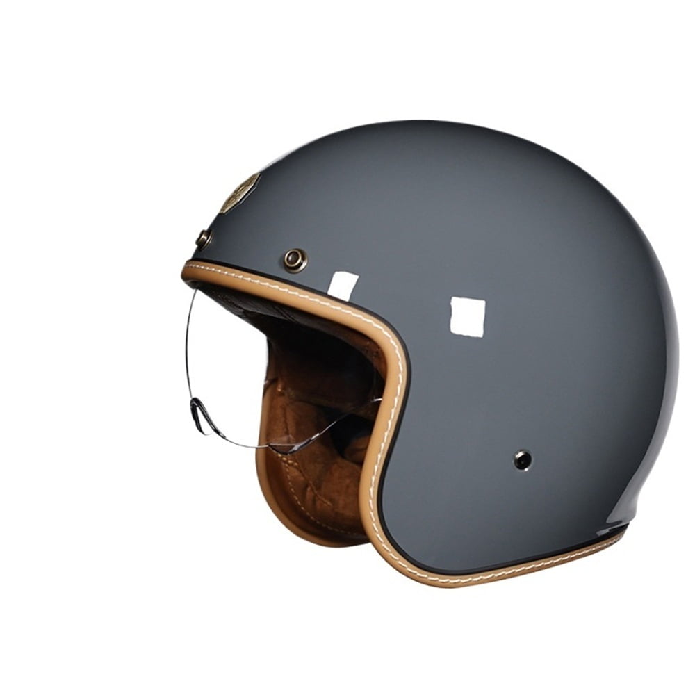 BAIANNAN Approved Retro Open Face Motorcycle Helmets 3/4 Half Helmet for Moto Moped Jet Helmet ...