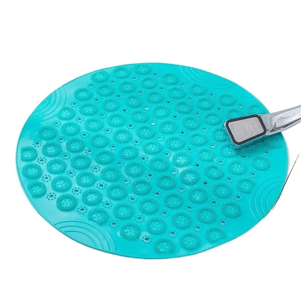 BAIANNAN Bathroom Mat Anti-slip Sucker Round PVC Bath Mat with Drain ...