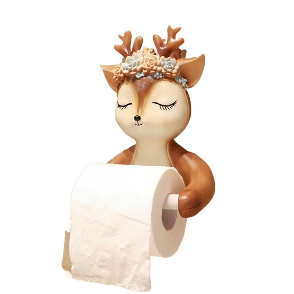 BAIANNAN Cute Cartoon Deer Toilet Paper Holders Funny Creative Animal ...