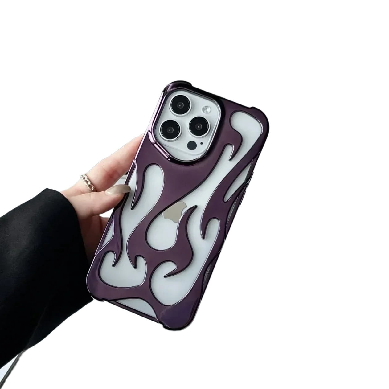 BAIANNAN Fashion Matte 3D Hollowed Flame Phone Case For iphone 16 15 14 ...