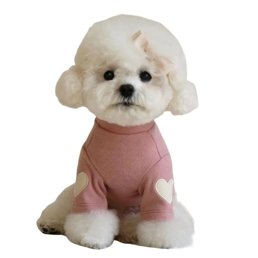 BAIANNAN Love Winter Warm Pet Dog Clothes Base Shirt Cute Teddy ...