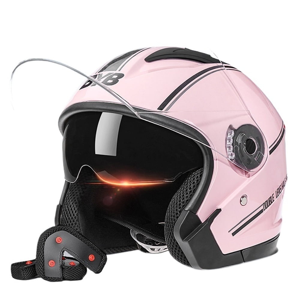 BAIANNAN Motorcycle Open Face Helmet For Men And Women Dual Lens Sun ...
