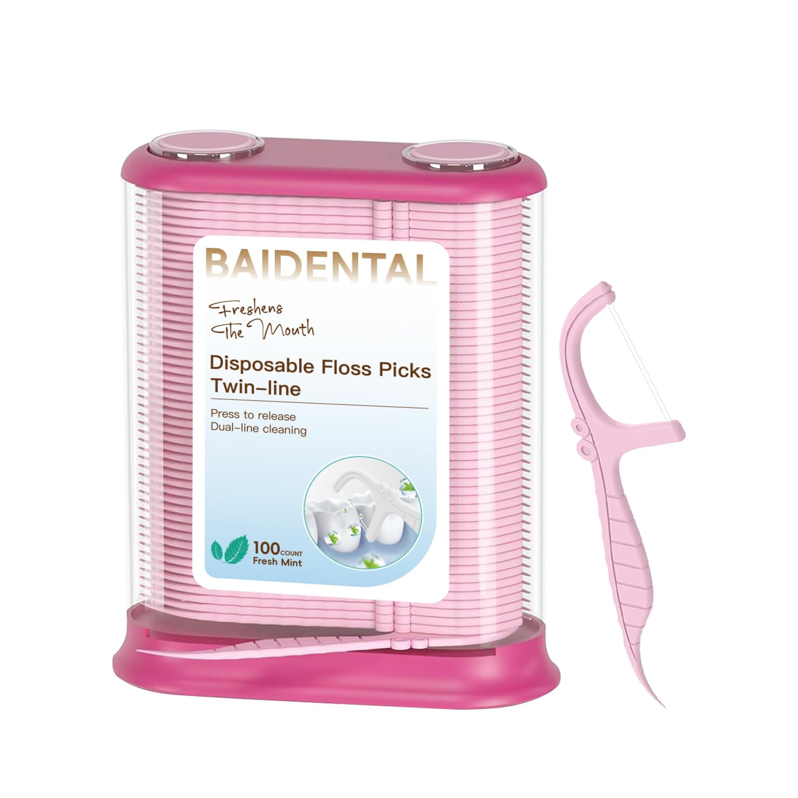 BAIDENTAL Dental Floss Dispenser STF9 with 100 Count Mint Flavored ...