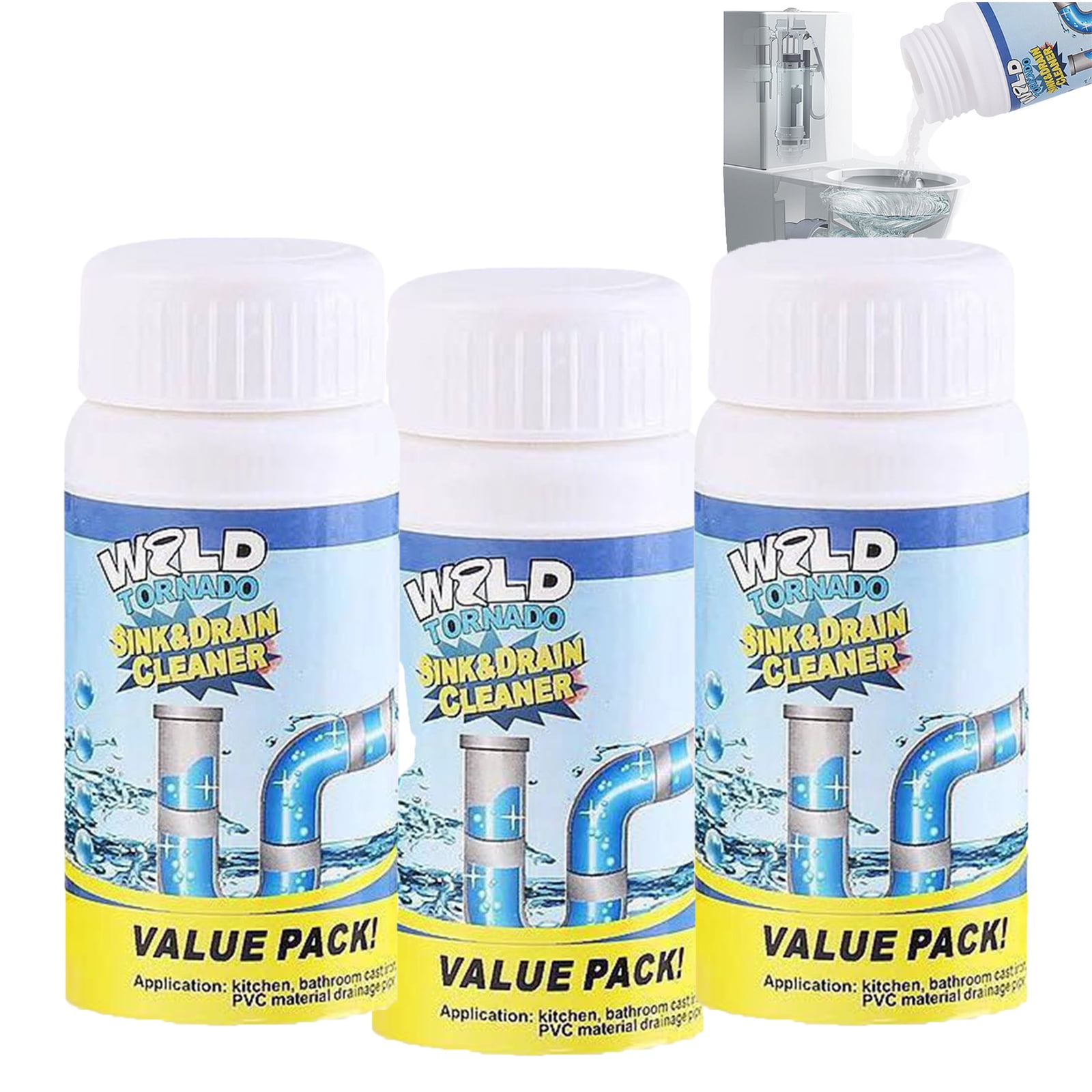 BAILANku Pipe Dredge Deodorant, Powerful Sink and Drain Cleaner Powder ...