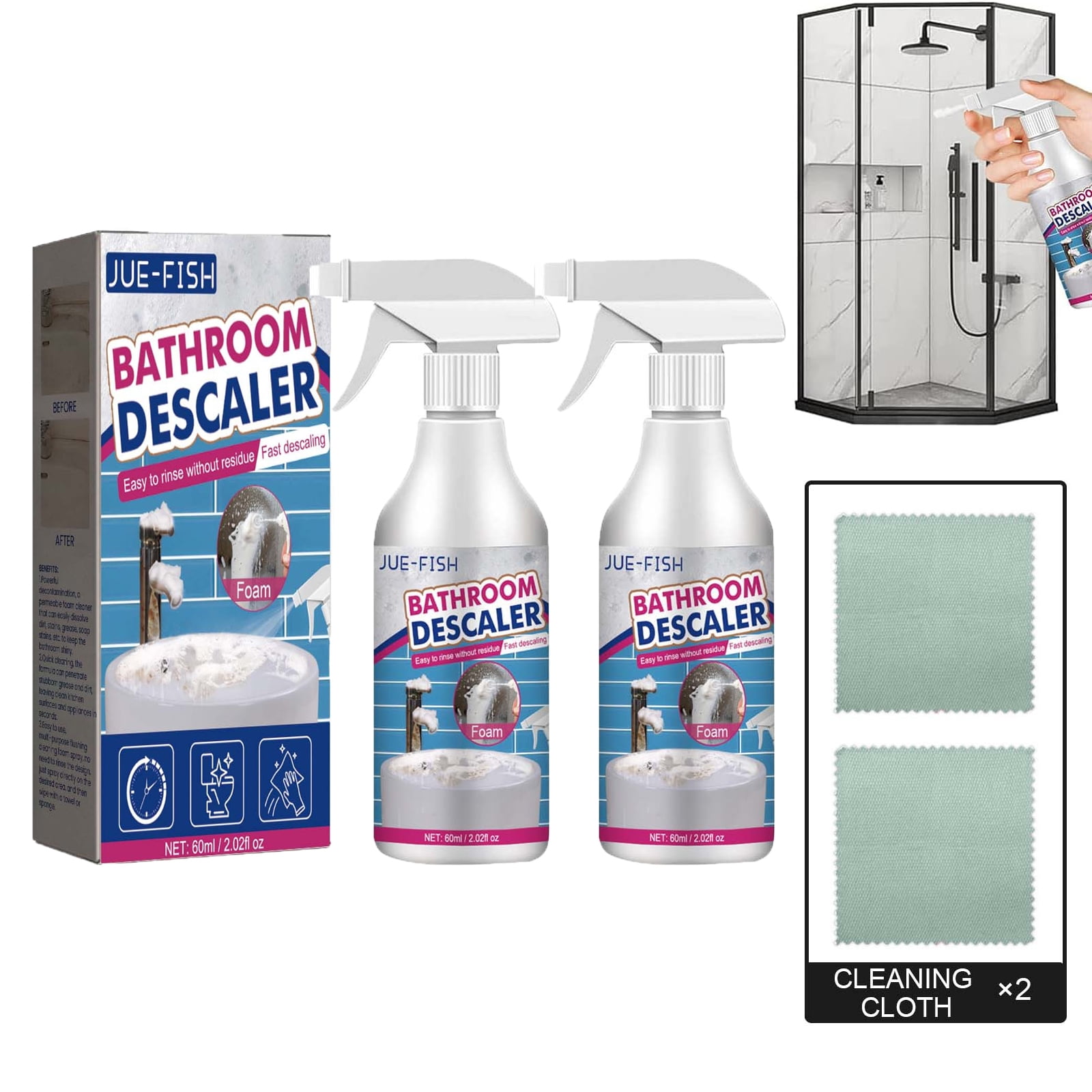BAILANku Stubborn Stains Cleaner Bathroom Descaler Cleaner, All-Purpose ...
