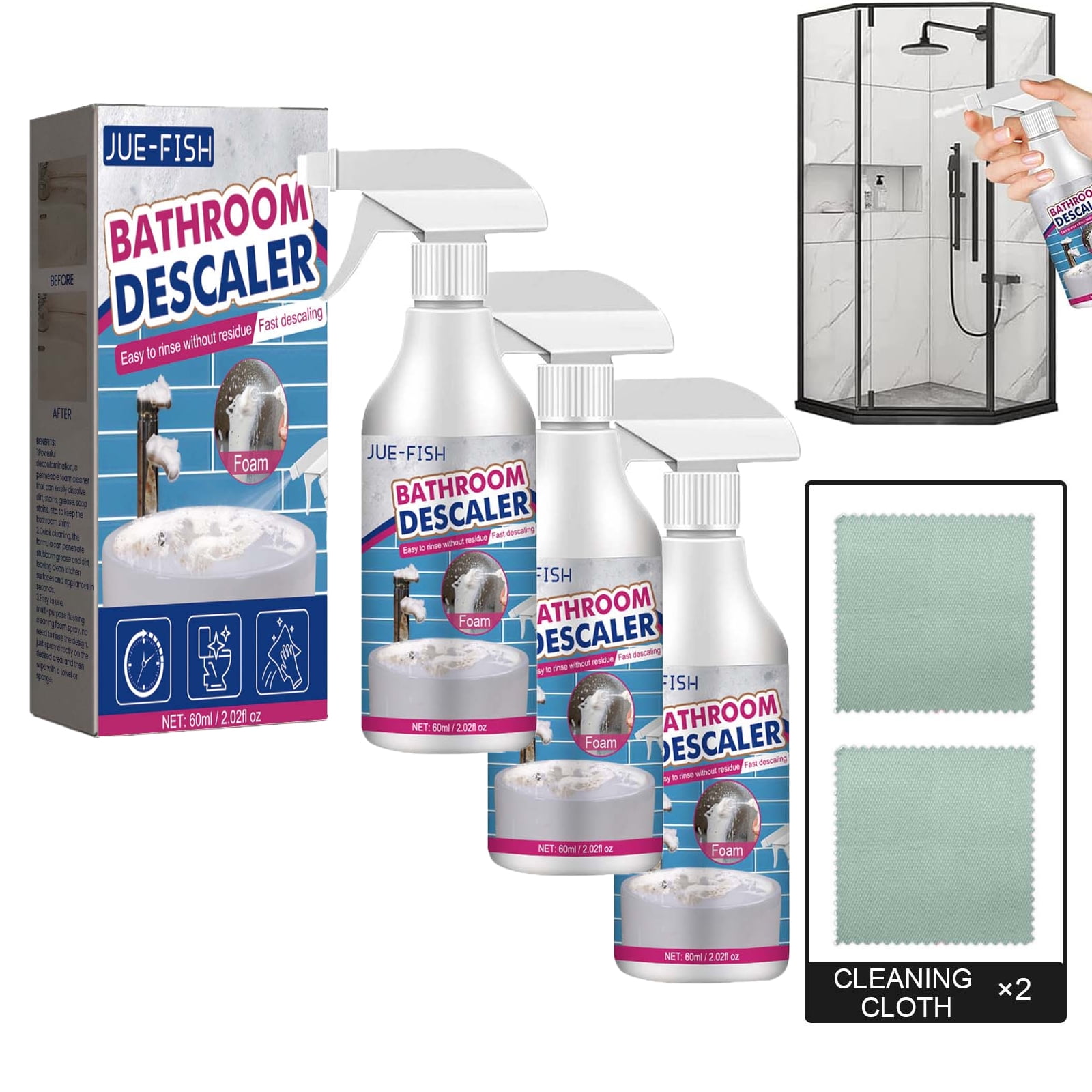 BAILANku Stubborn Stains Cleaner Bathroom Descaler Cleaner, All-Purpose ...
