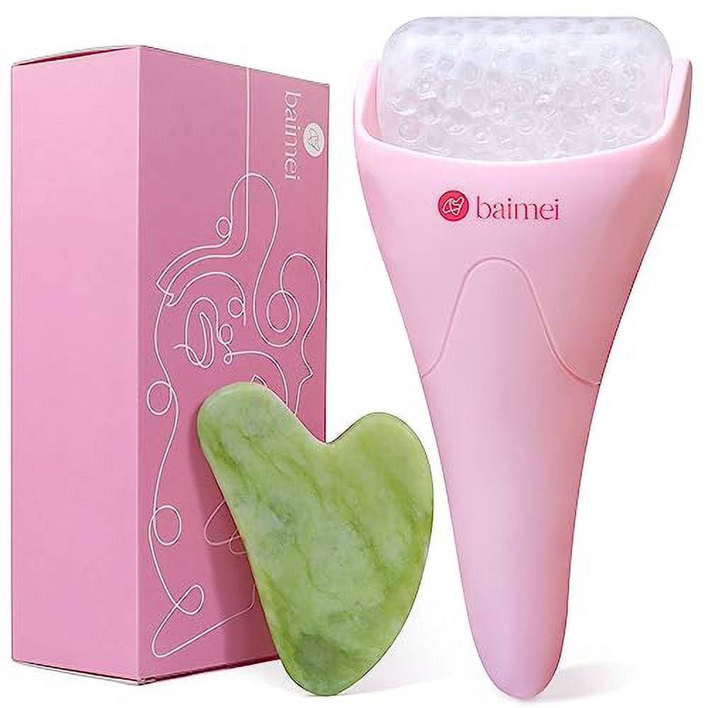 BAIMEI Ice Roller and Gua Sha Facial Tools, Ice Roller for face Reduces ...