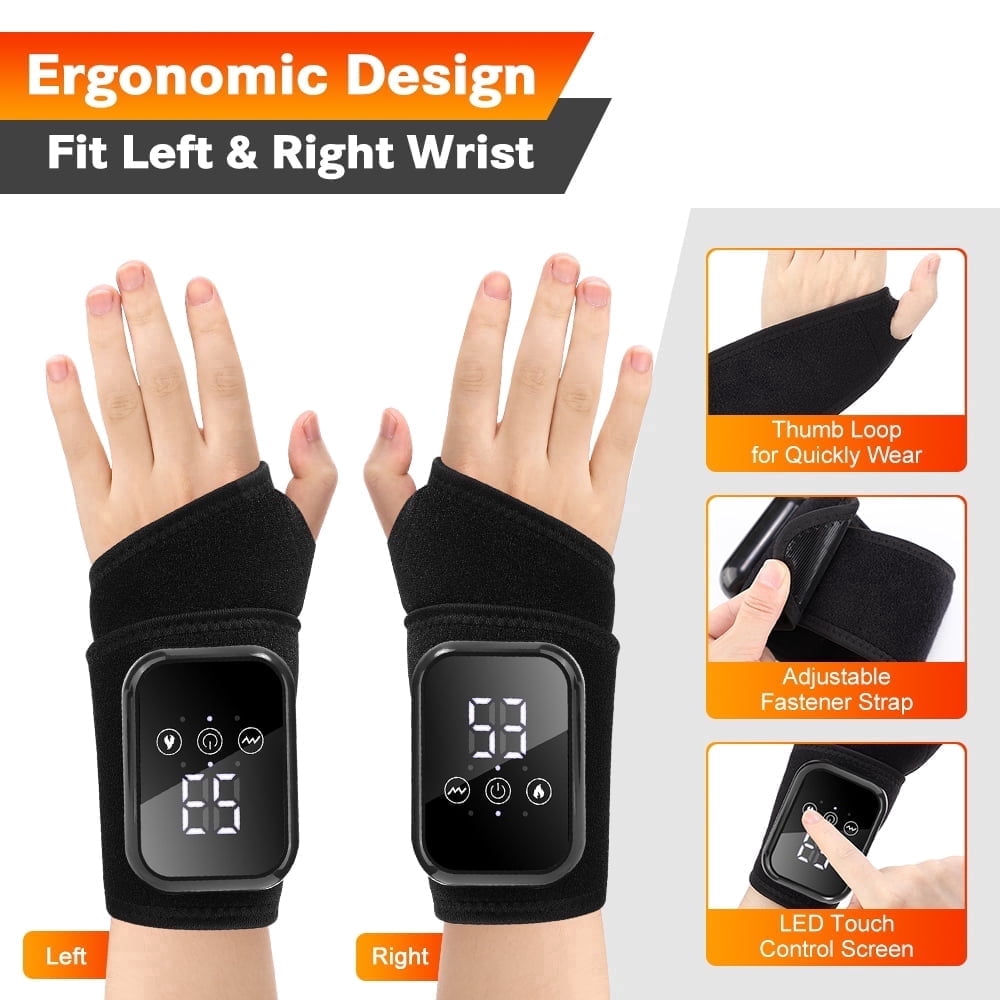 FlareMore 2 Pcs Cordless Heated Wrist Wrap for Arthritis and Carpal ...