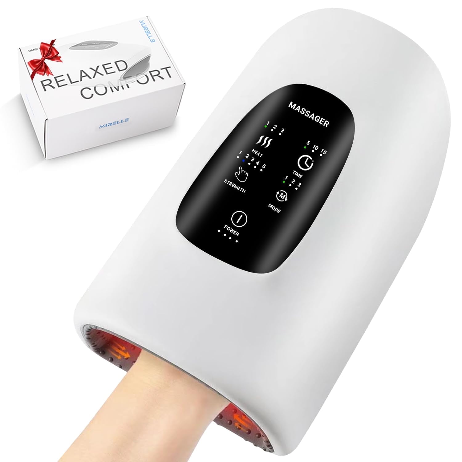 BAISEMAIN Cordless Heated Hand Massager with Air Compression ...