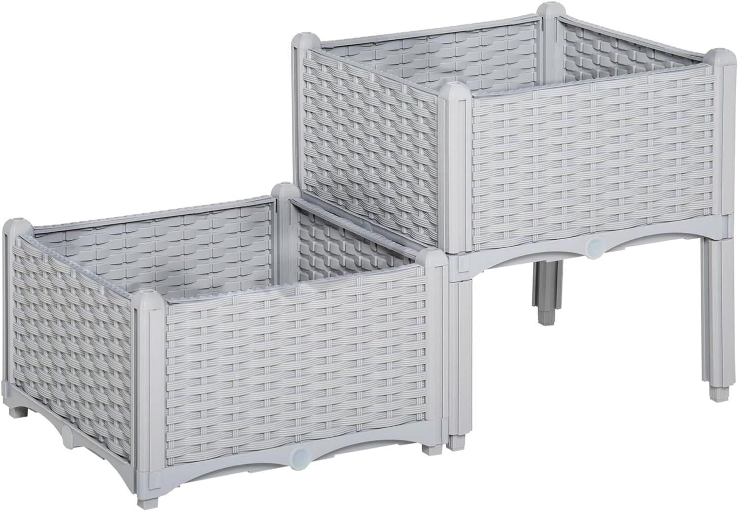BAIVAKON 2 Piece Raised Garden Bed with Legs, Self-Watering Planter Box ...