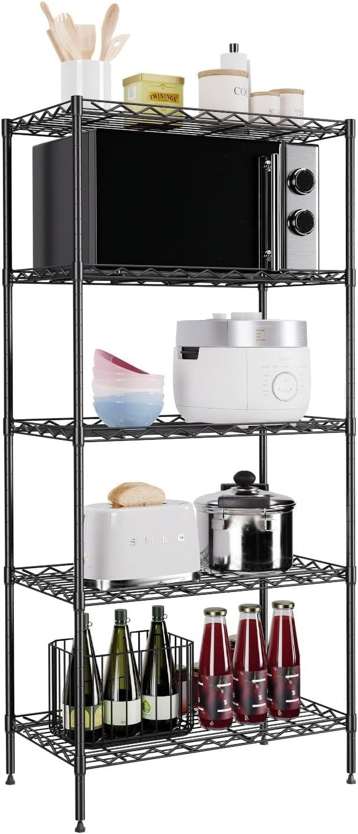BAIVAKON Metal Shelf Shelving Unit Wire Shelving with 5 Tier NSF ...