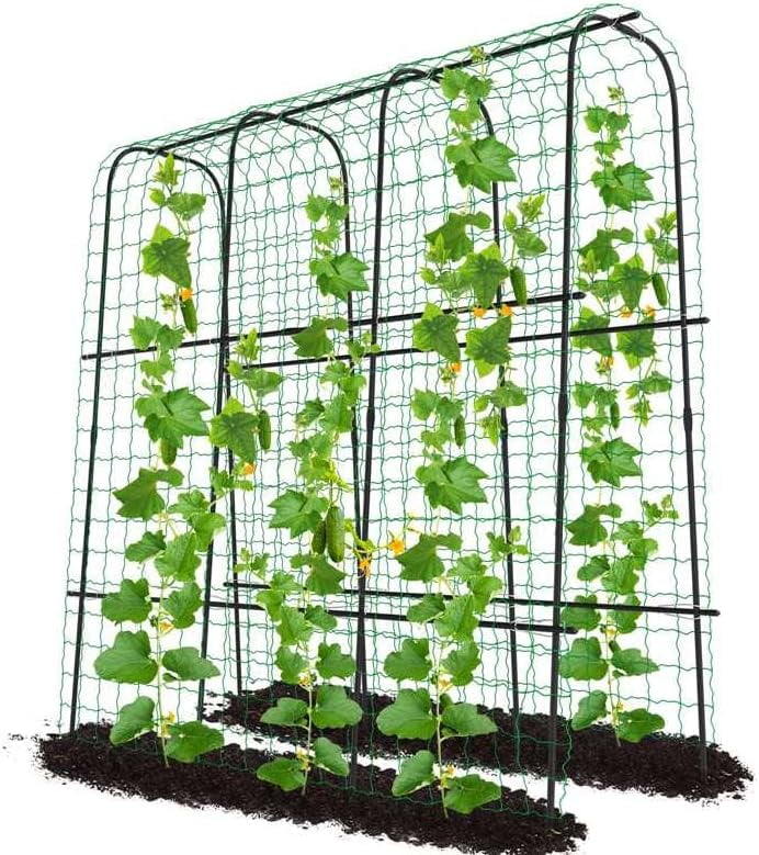 BAIVAKON Tall Garden Arch Trellis Cucumber Trellis for Climbing Plants ...