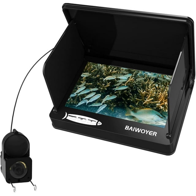 BAIWOYER Portable Underwater Fishing Finder, 5 inch IPS Monitor, HD ...