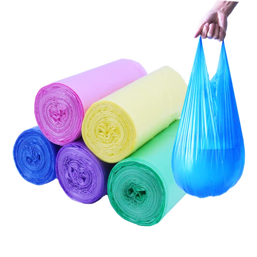 BAIYEUSO 100 Count 4 AIF9 Gallon Trash Bags, Small Colorful Garbage ...