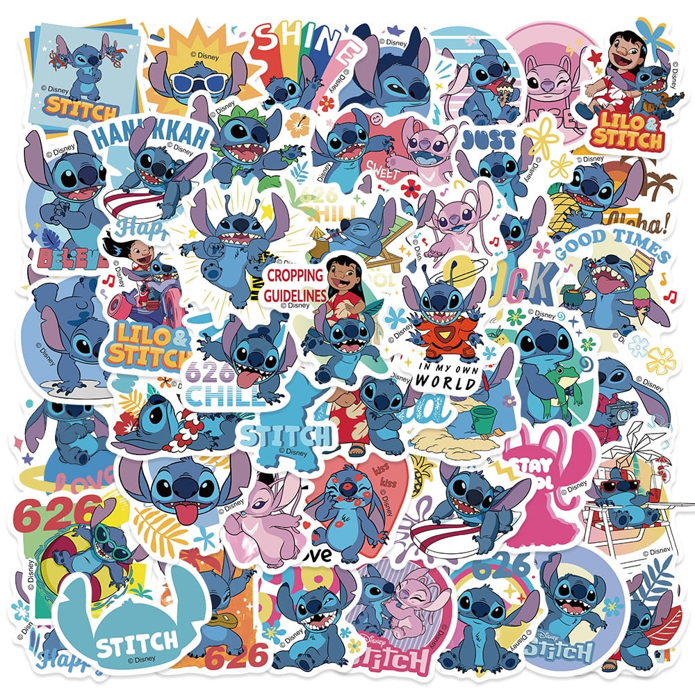 BAIZOHAI 50Pcs Kids Stitch Stickers Pack Cute Cartoon Characters ...