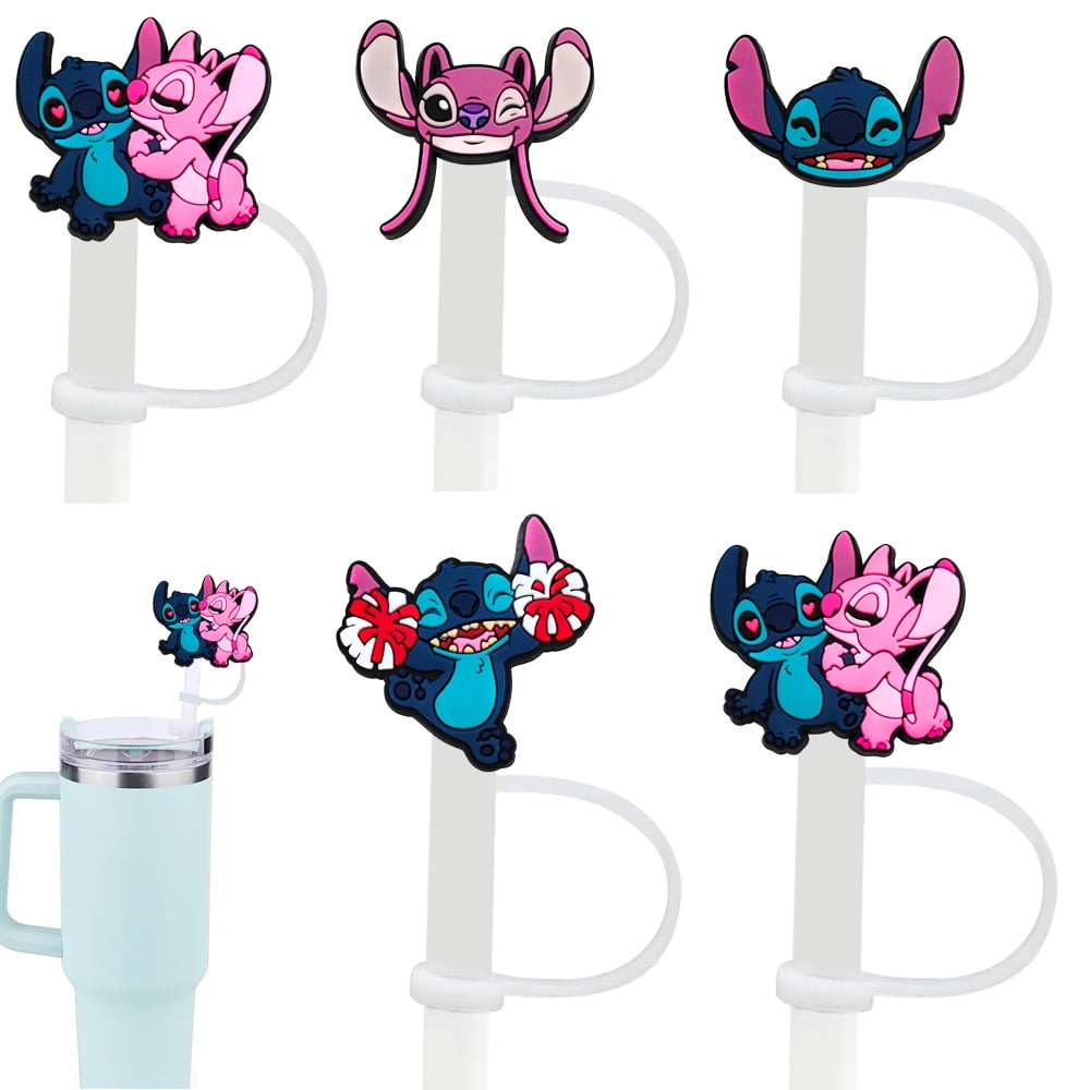 ZHZIYAG 5Pcs Stitch Straw Cover for Stanley Cup, 10mm Cartoon Silicone ...