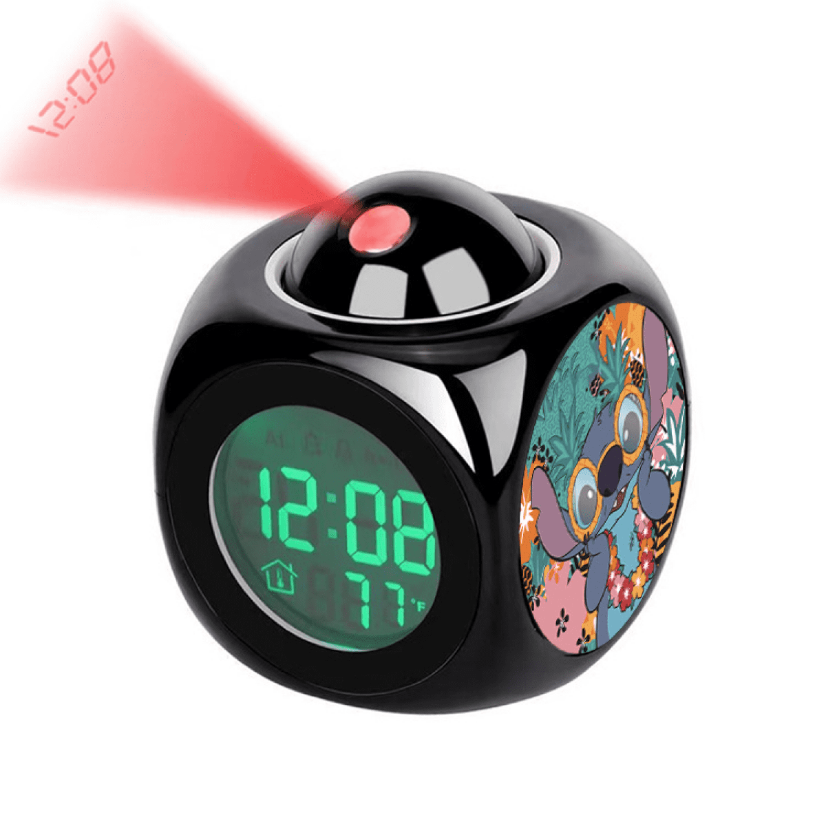 BAIZOHAI Digital Alarm Clock, Cartoon Stitch Pattern Rotatable ...