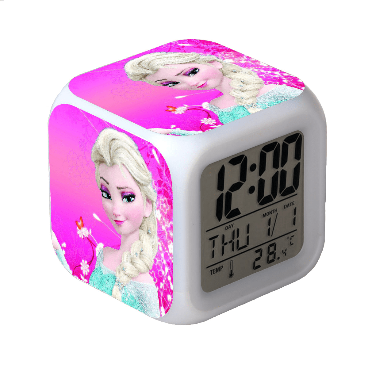 BAIZOHAI Digital Alarm Clock for Kids, Cartoon Frozen Pattern 7 LED ...