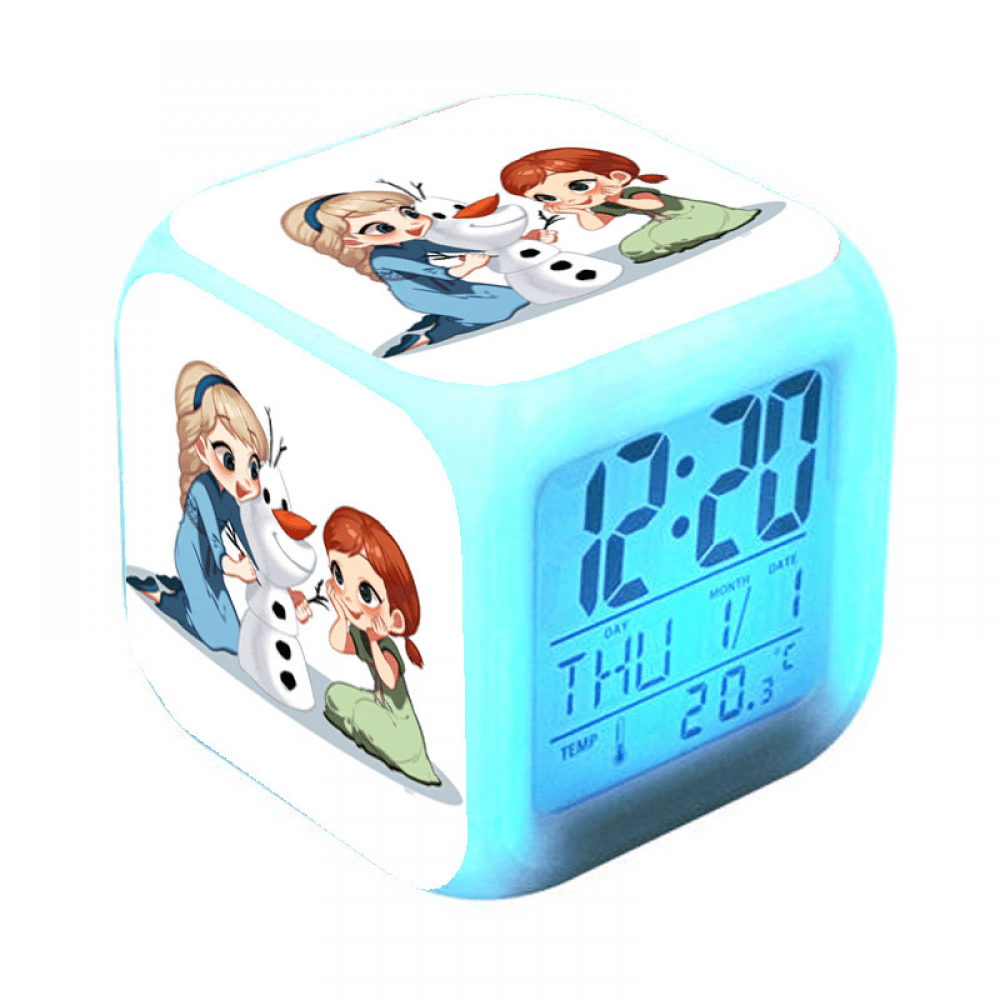 BAIZOHAI Digital Alarm Clock for Kids, Cartoon Frozen Pattern 7 LED ...
