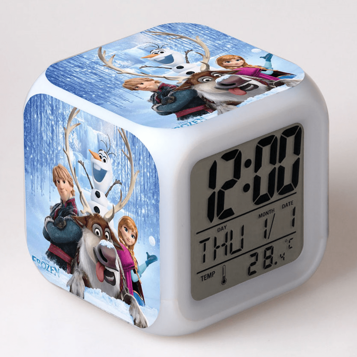 BAIZOHAI LED Alarm Clock Frozen Pattern Creative Desk Table Clock ...