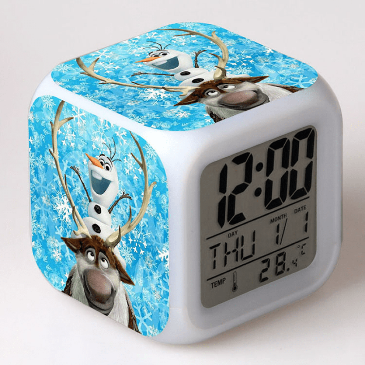 BAIZOHAI LED Alarm Clock Frozen Pattern Creative Desk Table Clock ...