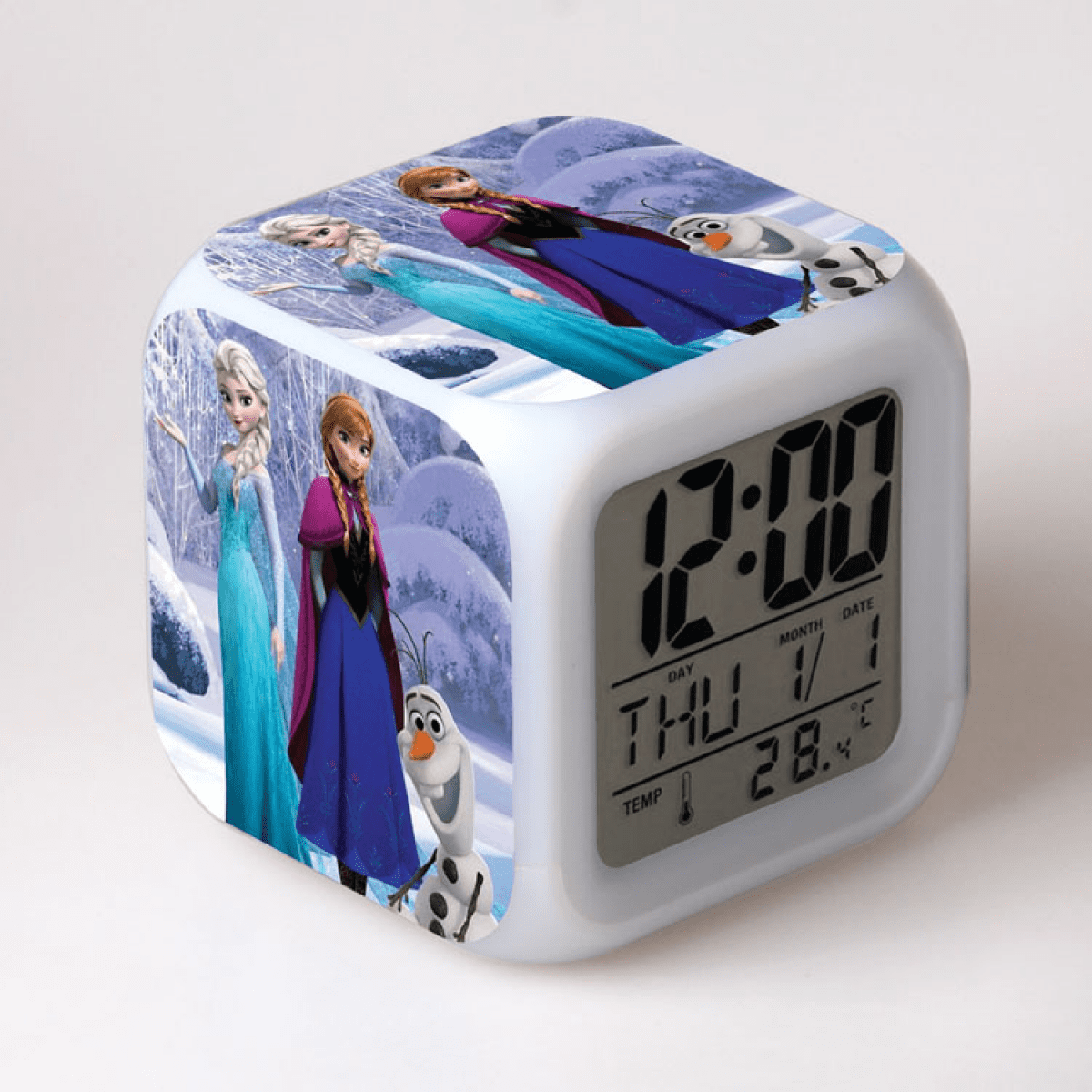BAIZOHAI LED Alarm Clock Frozen Pattern Creative Desk Table Clock ...