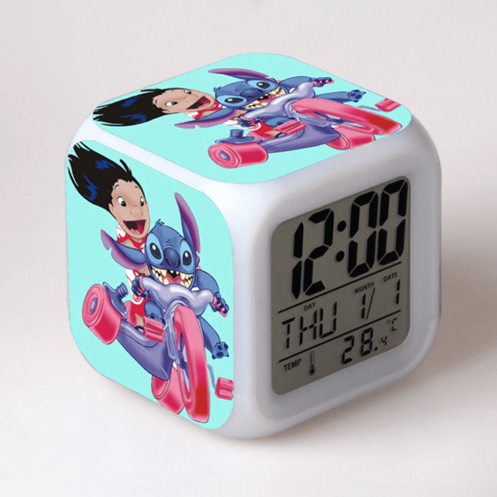 BAIZOHAI LED Alarm Clock Stitch Pattern Creative Desk Table Clock ...